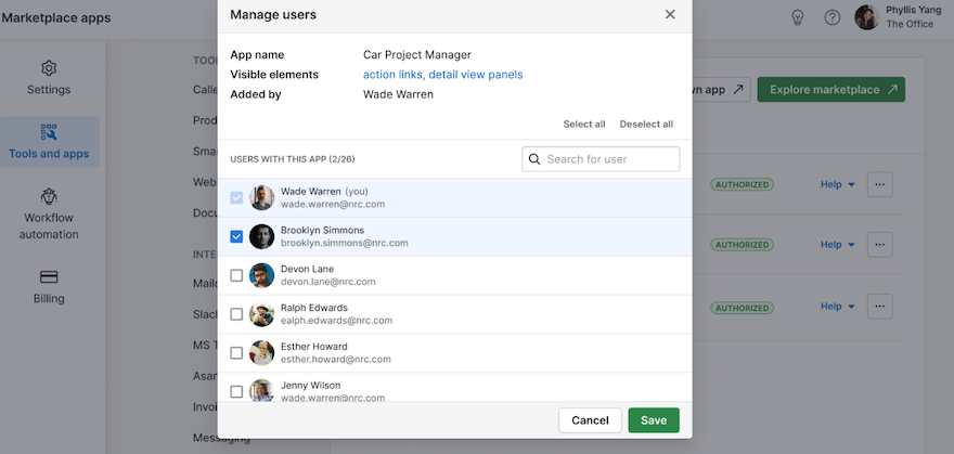 Adding apps to other users - Knowledge Base | Pipedrive